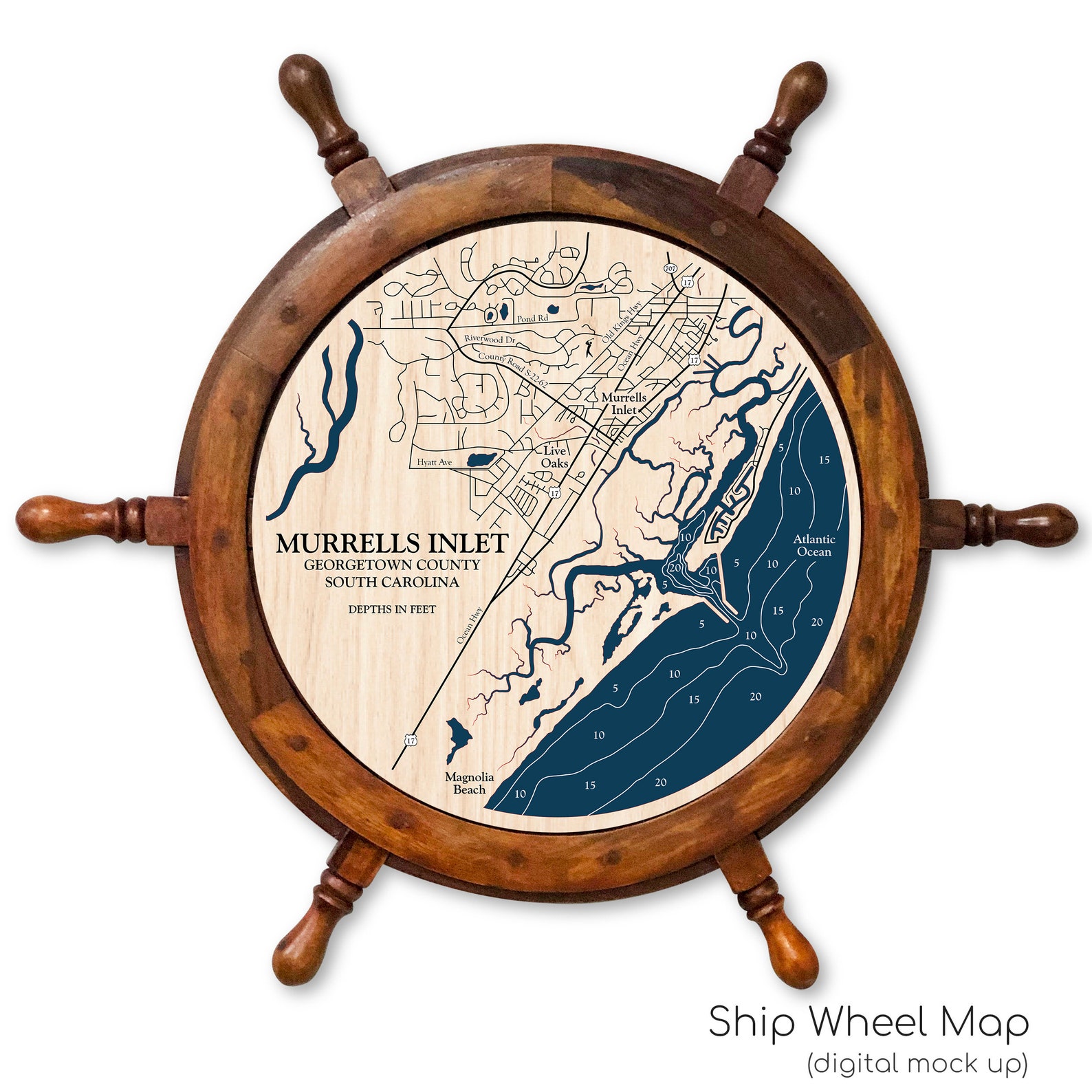 Murrells Inlet Map Custom Wood Map 3D Wall Art Contour Map - Etsy