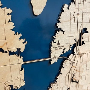 Rend Lake, Rend Lake Map, Illinois Map, Wood Lake Map, Custom Lake Sign ...