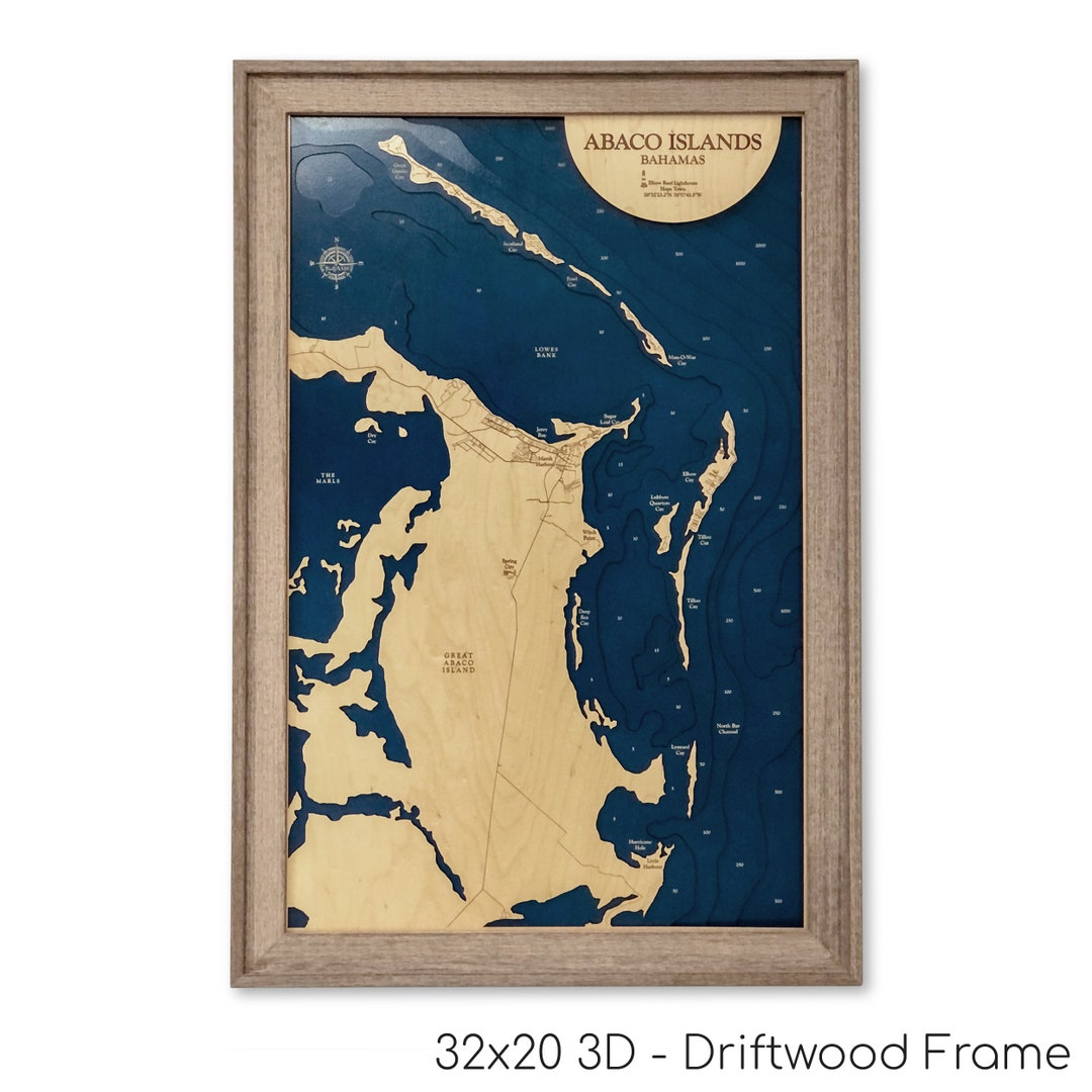 Abaco Map - Custom Wood Map - Bahamas Art - 3D Wall Art - Marsh Harbour ...