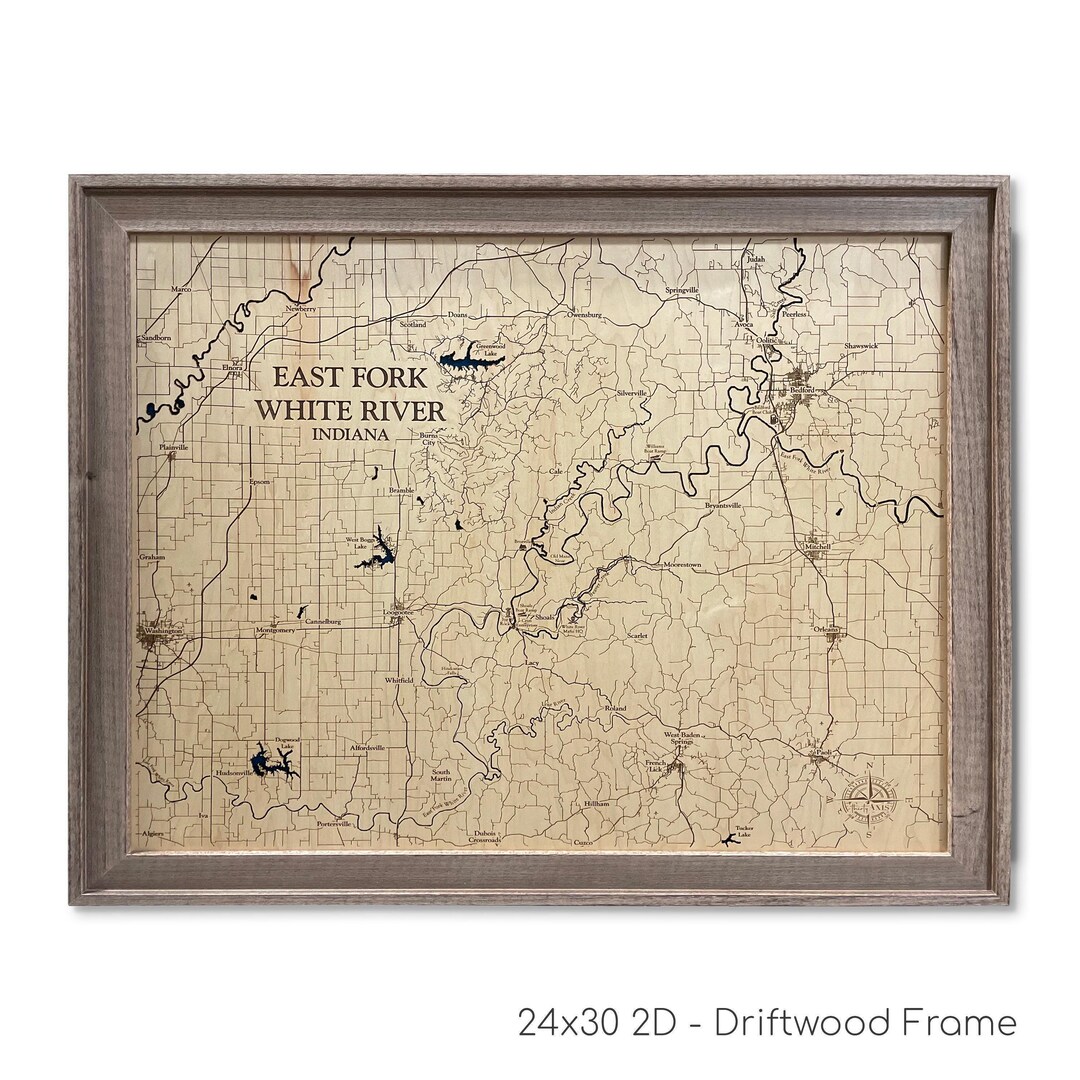 White River Map, East Fork White River, Wood Lake Map, Wood Lake Sign ...