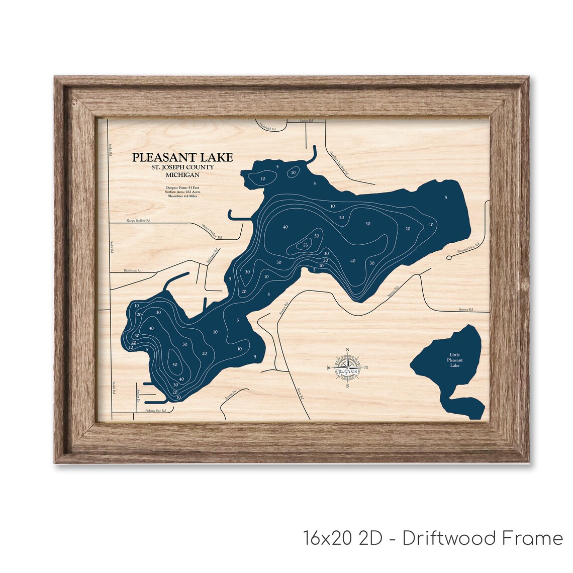 Pleasant Lake Map Wood Lake Map Custom Lake Map Custom Lake - Etsy
