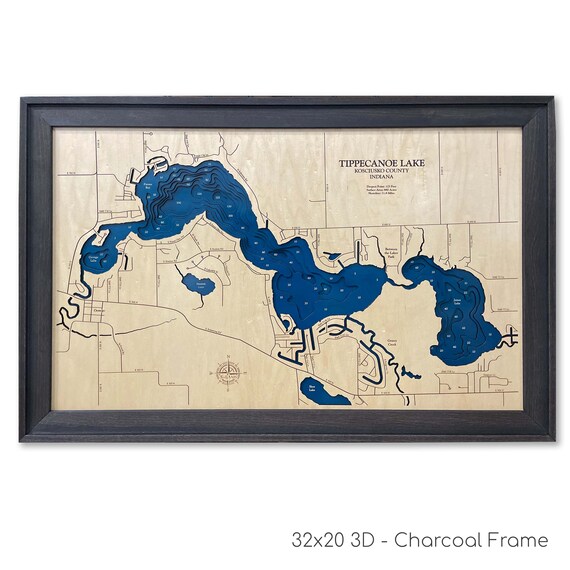 Tippecanoe Lake Map Lake Tippy Lake Custom Lake Map Custom | Etsy