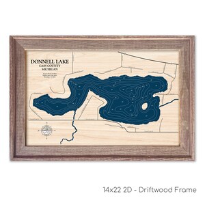 Donnell Lake Map, Wood Lake Map, Custom Lake Map, Custom Lake Sign ...