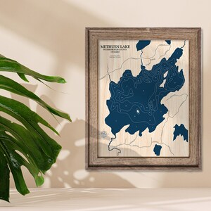 Methuen Lake Map, Custom Lake Map, Wood Lake Map, 3D Wall Art, Contour ...