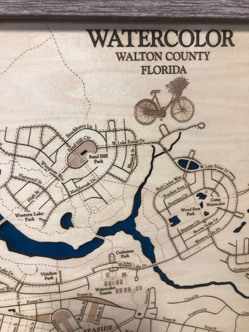 Watercolor Florida Map Custom Wood Map Florida Art - Etsy