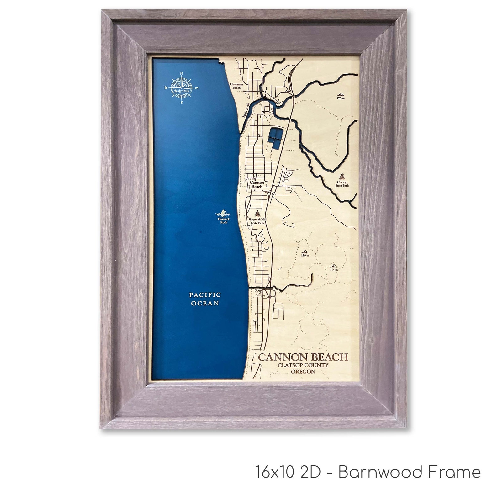 Cannon Beach Map Oregon Map Oregon Coast Map Pacific - Etsy