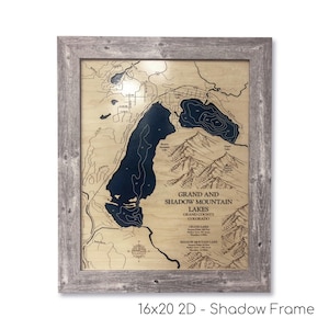 Grand Lake Map, Shadow Mountain Lake Map, 3D Wall Art, Contour Map ...