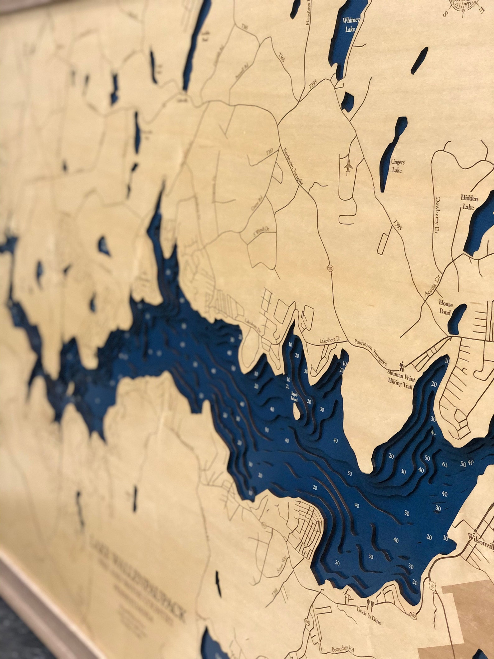 Lake Wallenpaupack Custom Wood Map 3D Wall Art Contour Map - Etsy