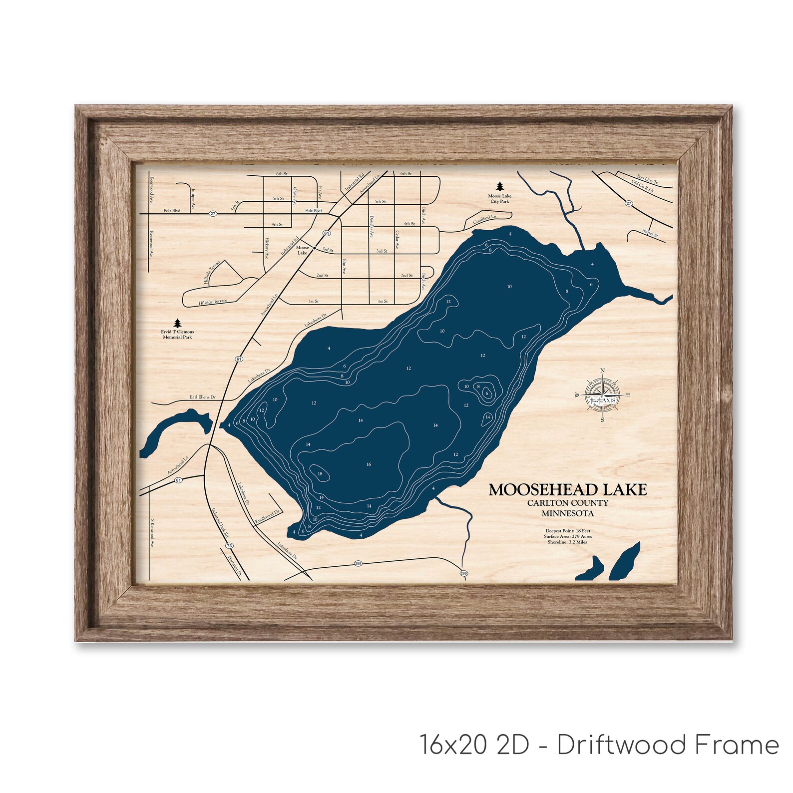 Moosehead Lake Map Wood Map Custom Lake Map Wood Lake Map - Etsy