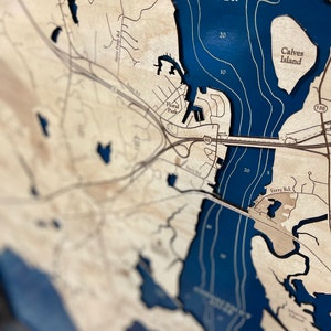 Old Saybrook Map, Custom Wood Map, Connecticut Map, 3D Wall Art ...