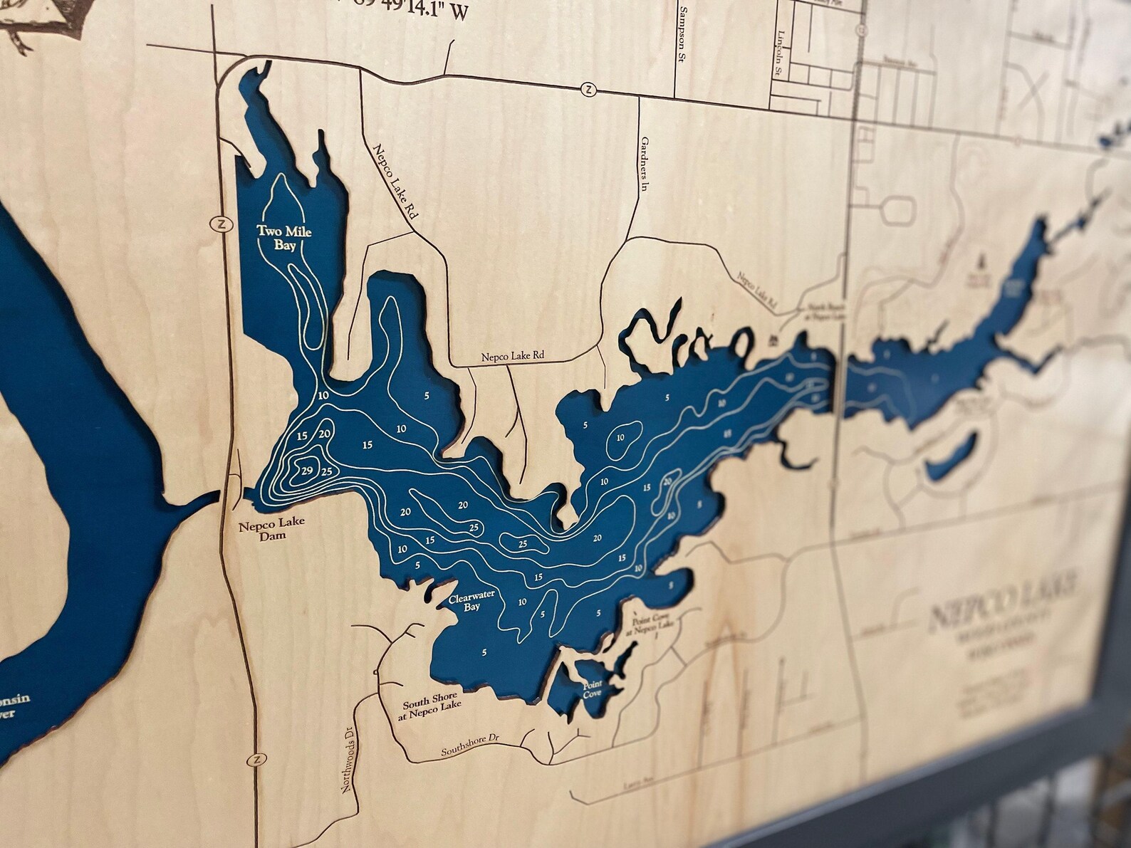 Nepco Lake Map, Nepco Lake, Wood Lake Map, Custom Lake Map, Custom Lake ...