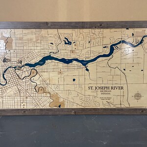 Upper St. Joe River Map, Custom Wood Map, 3D Wall Art, Contour Map Lake ...