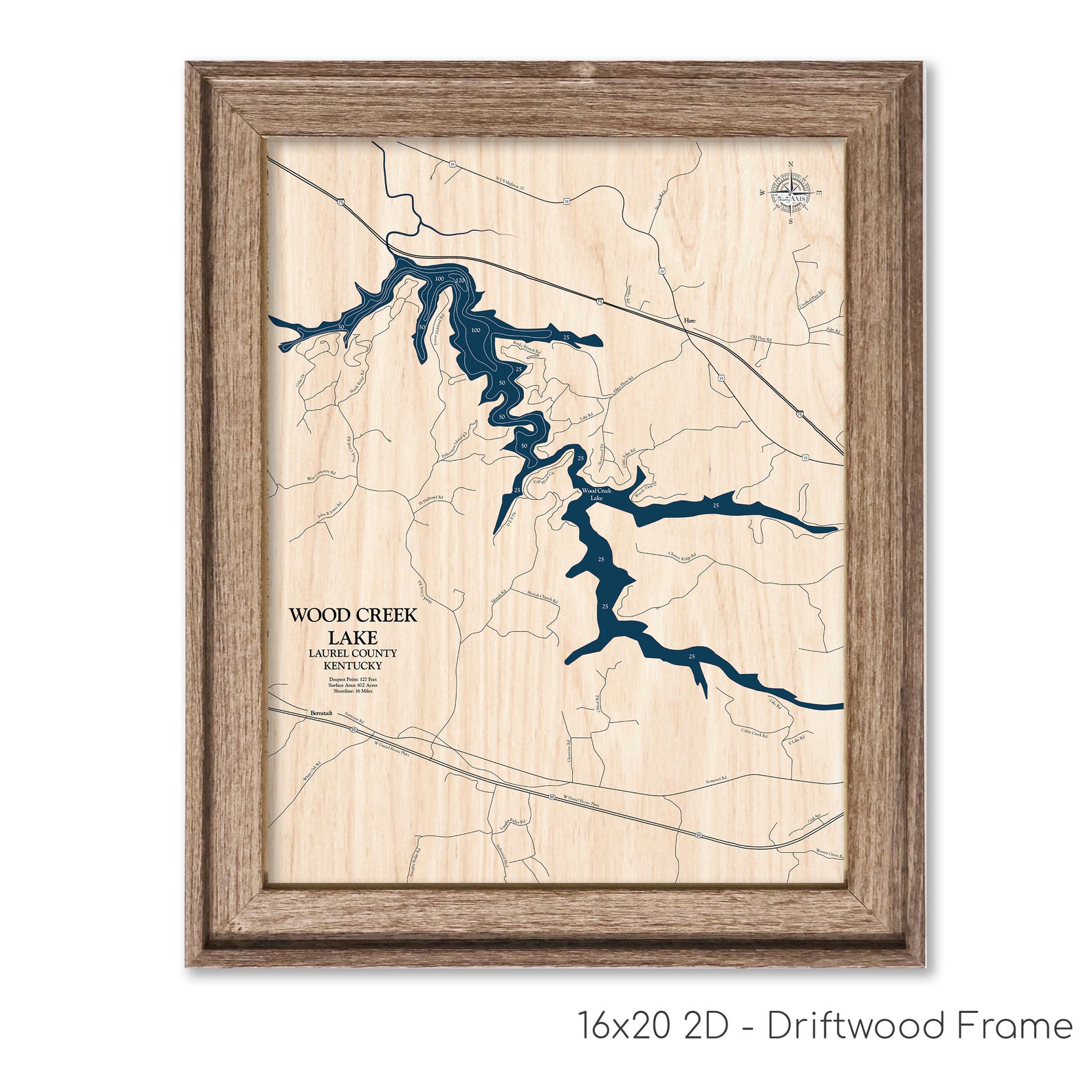 Wood Creek Lake Map 3D Map Wood Lake Map Custom Lake Map - Etsy