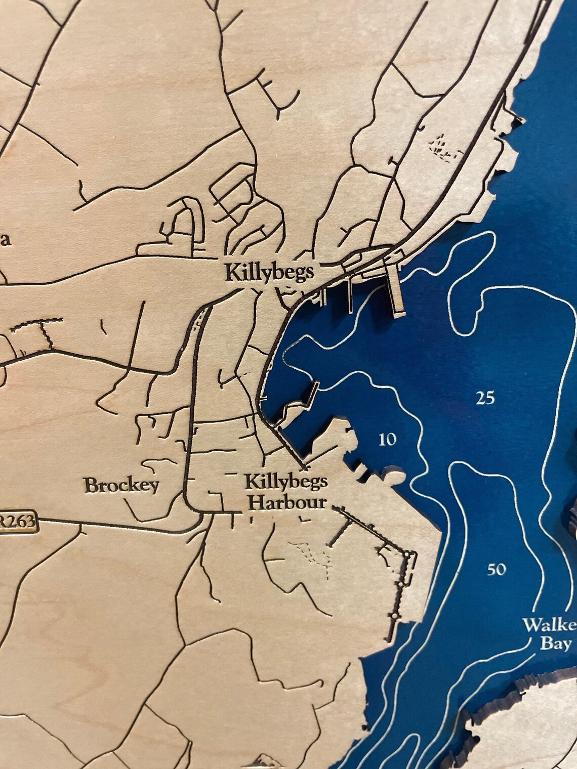 Killybegs Map, Ireland Map, Custom Wood Map, 3D Wood Map, Custom Coast ...