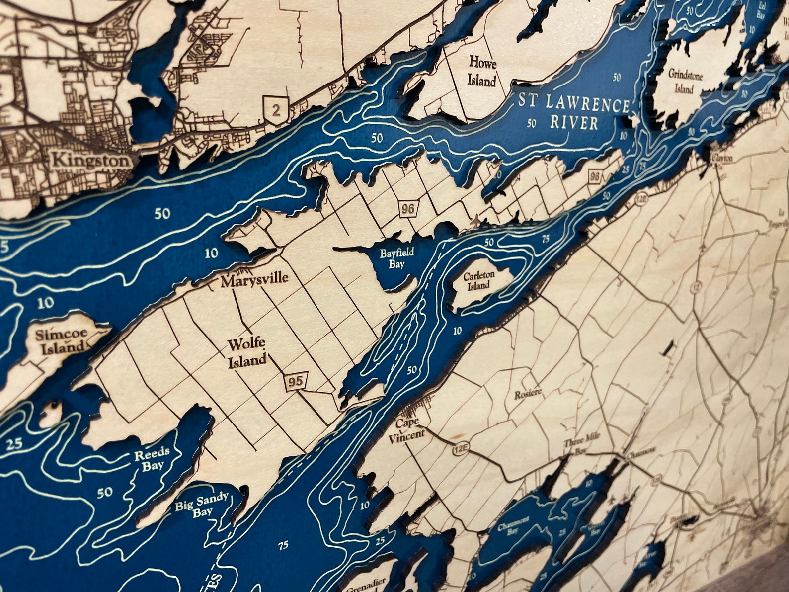 Thousands Island Map St Lawrence River Map Custom Lake Map - Etsy