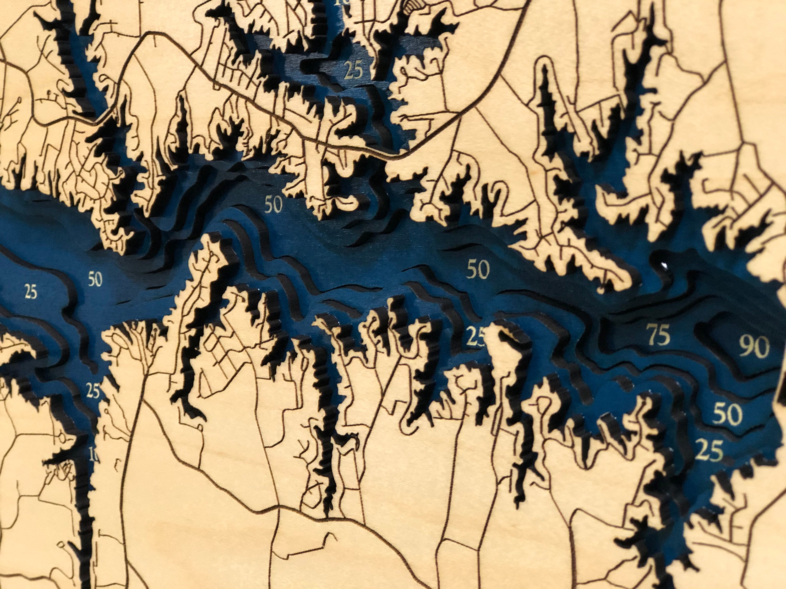 Lake Gaston Custom Wood Map 3D Wall Art Contour Map Lake | Etsy