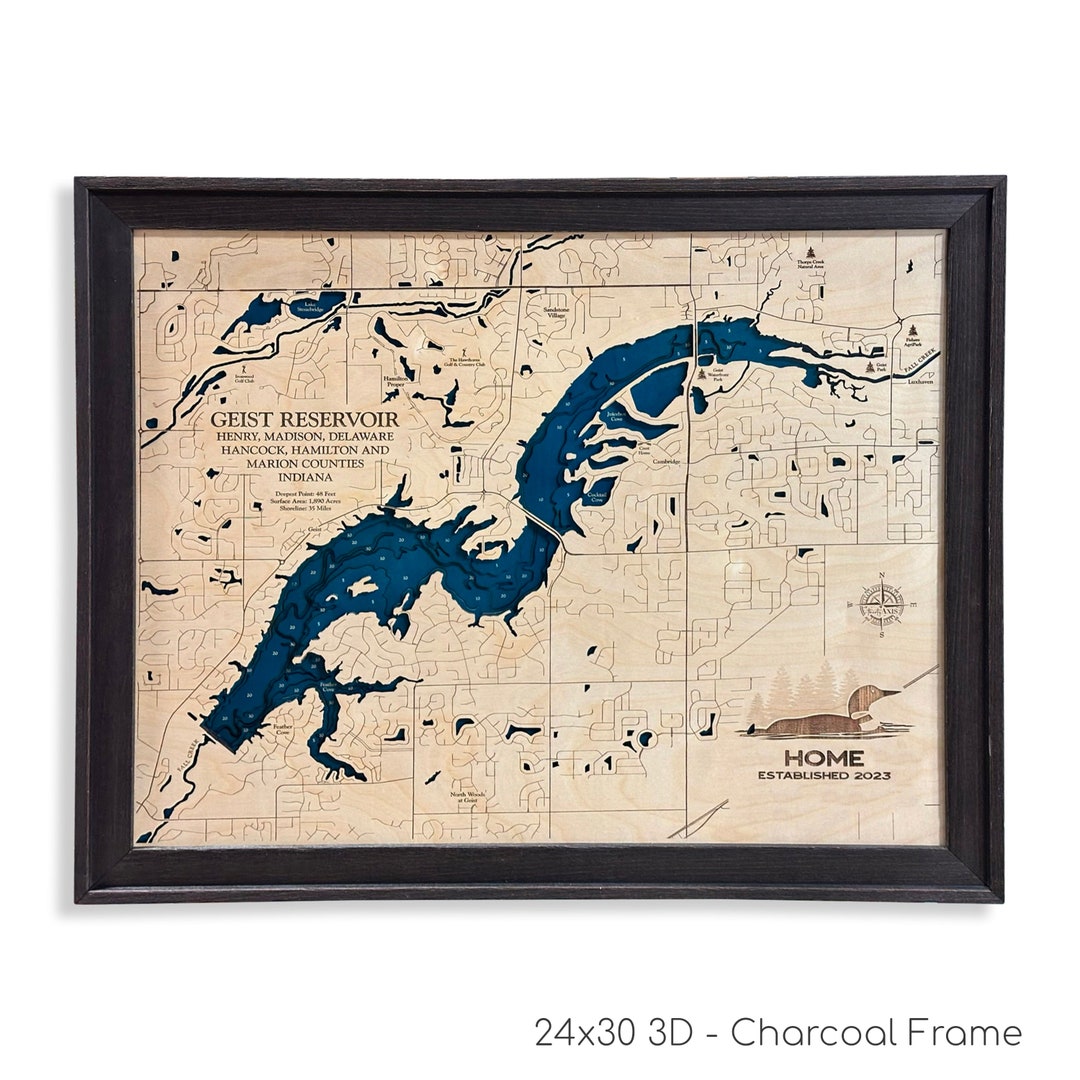 Geist Reservoir Map, Geist Reservoir, Wood Lake Map, Wood Lake Sign ...