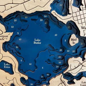 Butler Chain of Lakes Map, Wood Lake Map, Custom Lake Map, Custom Lake ...