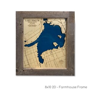 Lake Simcoe, Simcoe Map, Custom Wood Map, Lake Map, 3D Wall Art ...