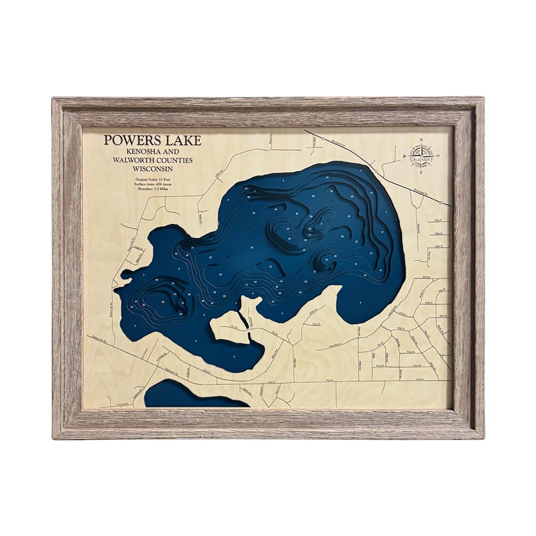 Powers Lake Map, Powers Lake, Wood Lake Map, Wood Lake Sign, Lake Art ...
