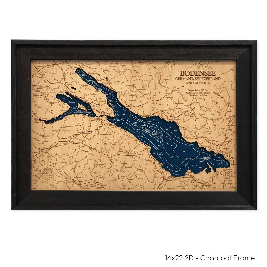 Bodensee Map Lake Constance Map Custom Wood Map 3D Wall - Etsy