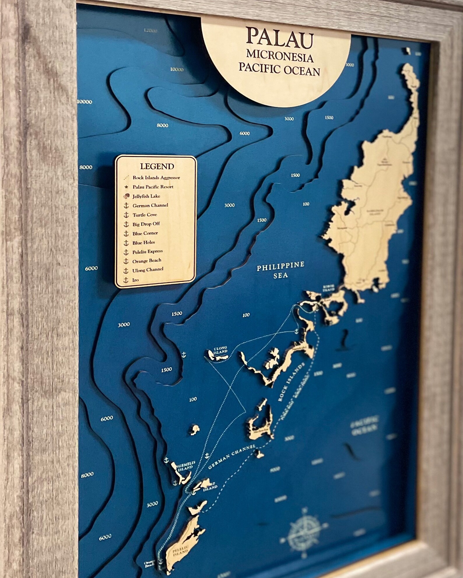 Palau Palau Map Custom Island Map Asia Map Wood Map - Etsy