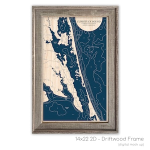 Currituck Sound Map, NC Map, Custom Wood Map, Wood Sign, Beach Sign ...