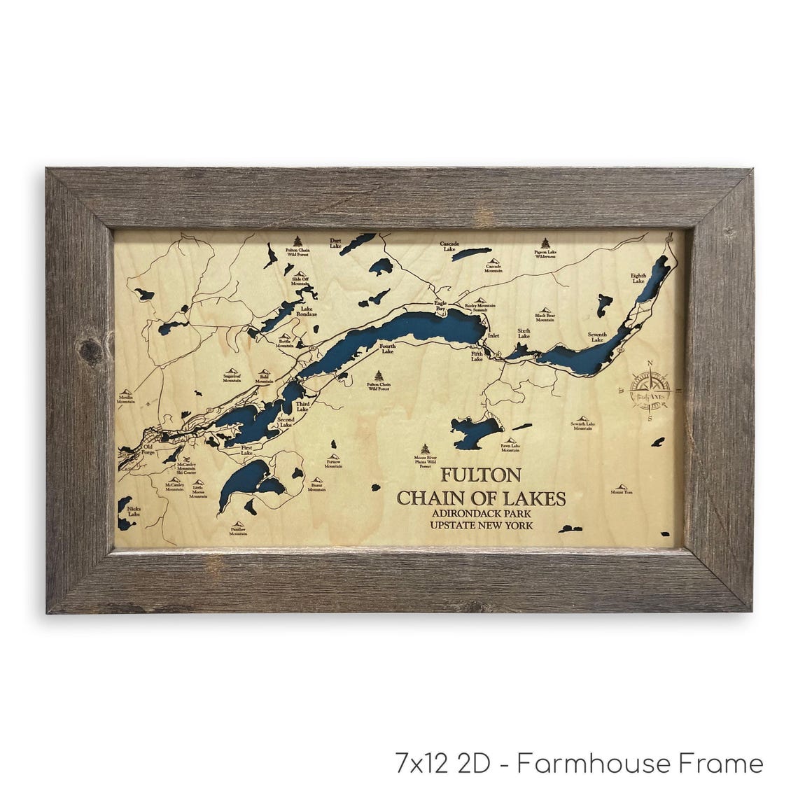 Fulton Chain of Lakes Map, Wood Lake Map, Custom Lake Map, Custom Lake ...