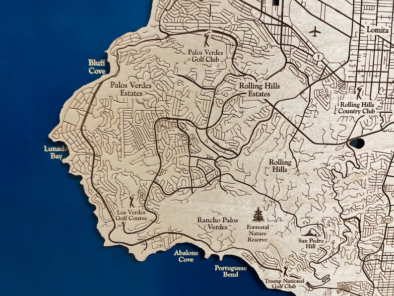 Palos Verdes Map Palos Verdes 3D Wall Art Los Angeles Map - Etsy