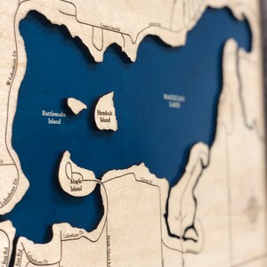 Magician Lake - Custom Wood Map - Art - 3D Wall Art - Contour Map ...