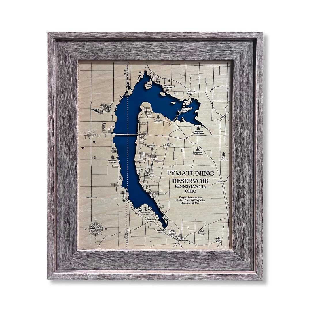 Pymatuning Reservoir Map, Pymatuning Reservoir, Wood Lake Map, Wood ...