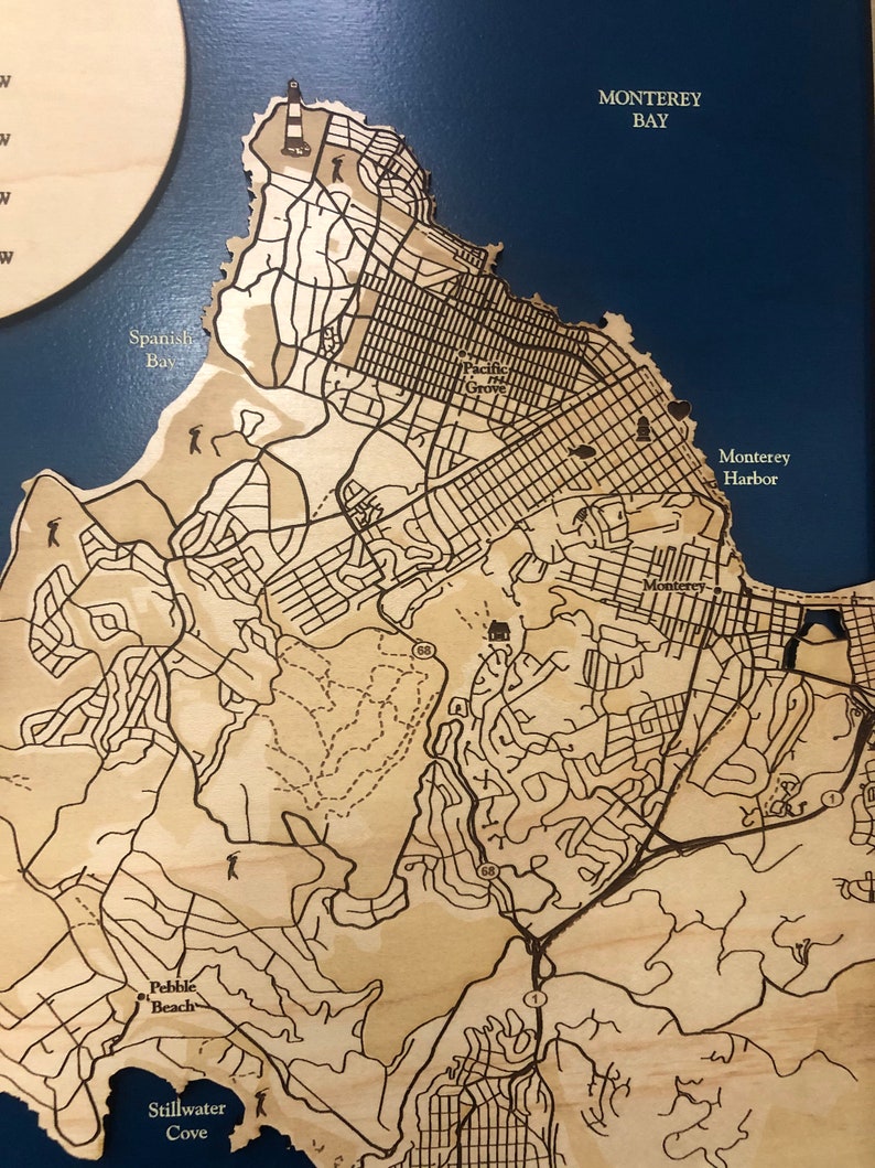 Carmel Map Monterey Map Monterey Bay California Custom | Etsy