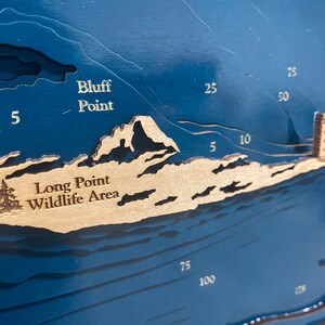 Long Point Map, Lake Erie Map, Custom Lake Map, Wood Lake Map, 3D Wall ...