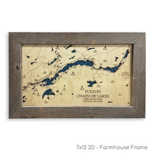 Fulton Chain of Lakes Map, Wood Lake Map, Custom Lake Map, Custom Lake ...