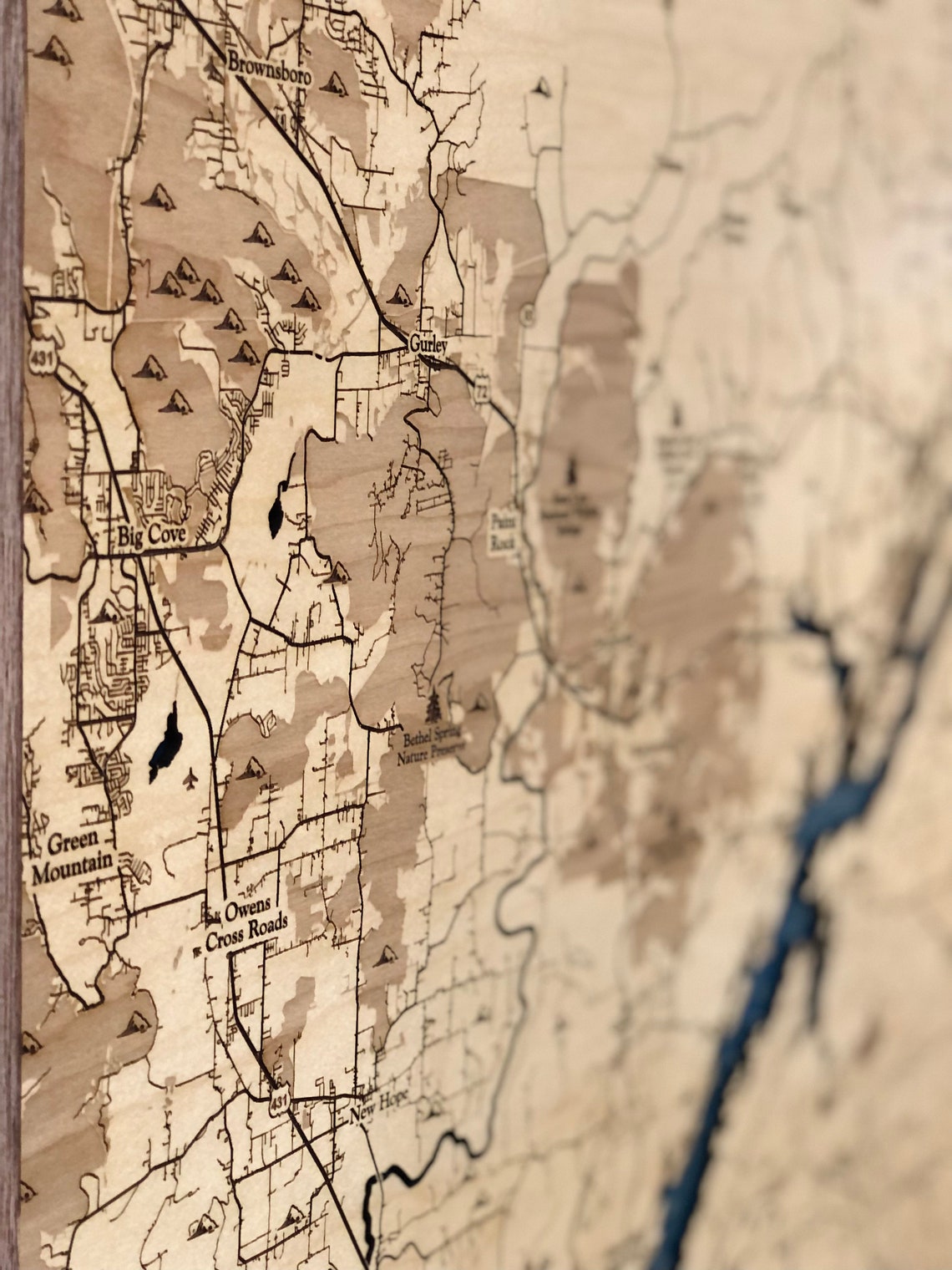 Guntersville Lake Map Lake Guntersville Map Custom Lake Art | Etsy