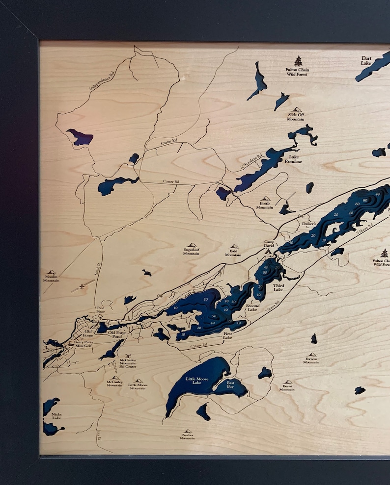 Fulton Chain of Lakes Map Wood Lake Map Custom Lake Map - Etsy