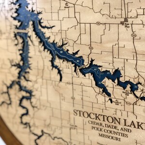 Stockton Lake Map, Ozark Map, Custom Lake Sign, 3D Wall Art, Contour ...