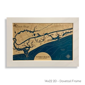 Sunset Beach Map, North Carolina Map, NC Coast Map, NC Wood Map, Wood ...