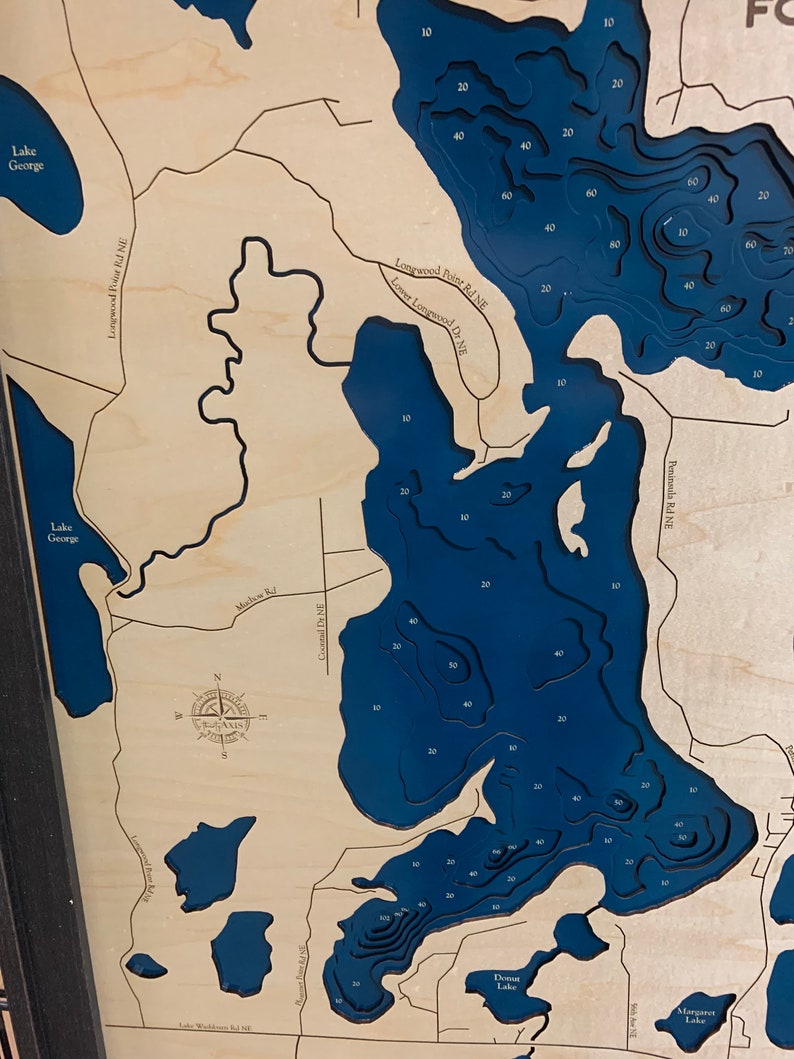 Washburn Lake Map Washburn Lake Wood Lake Map Wood Lake - Etsy