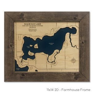 Magician Lake - Custom Wood Map - Art - 3D Wall Art - Contour Map ...