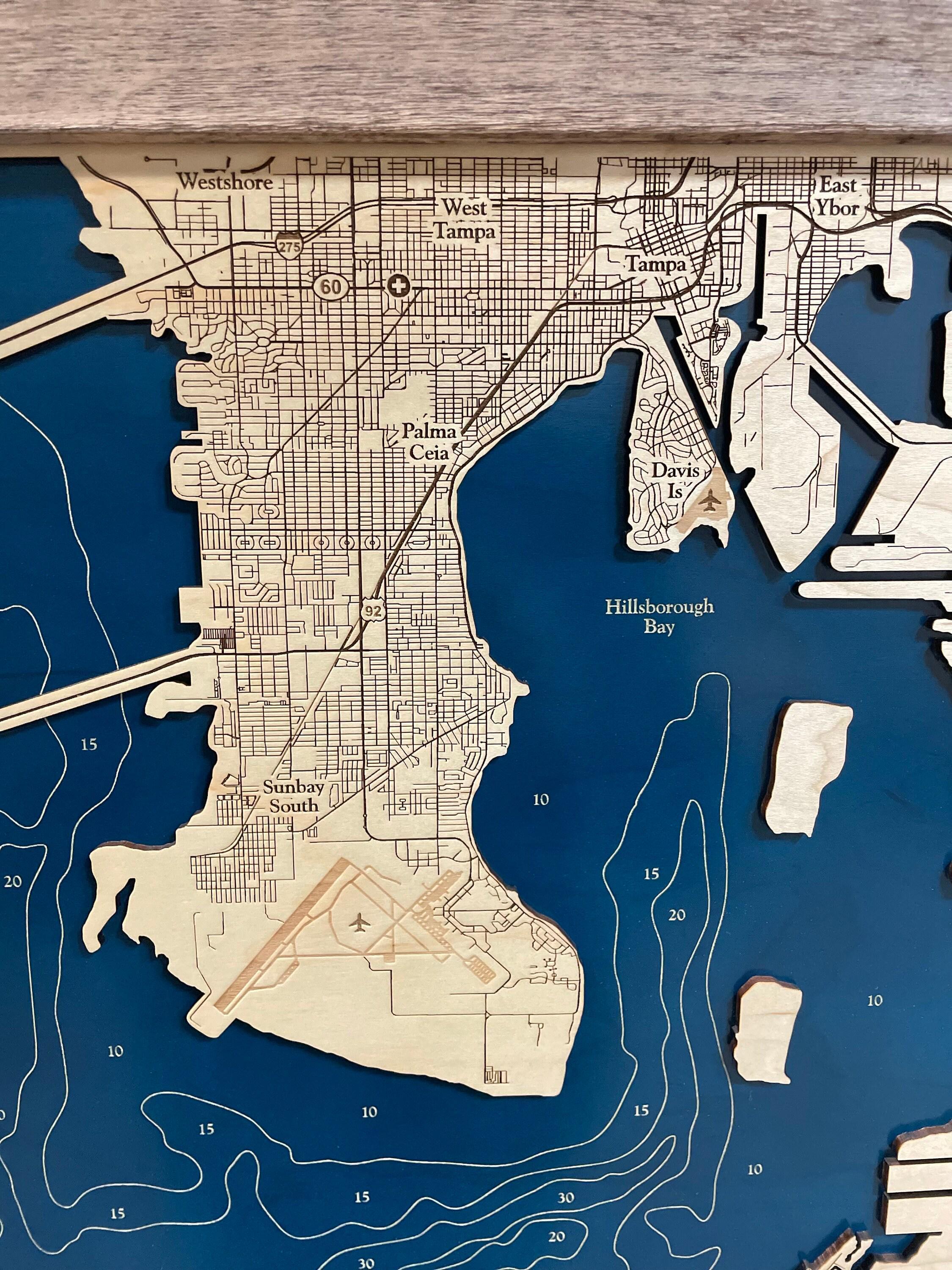 Apollo Beach Map, Tampa Bay Map, Custom Wood Map, Custom Wood Map ...