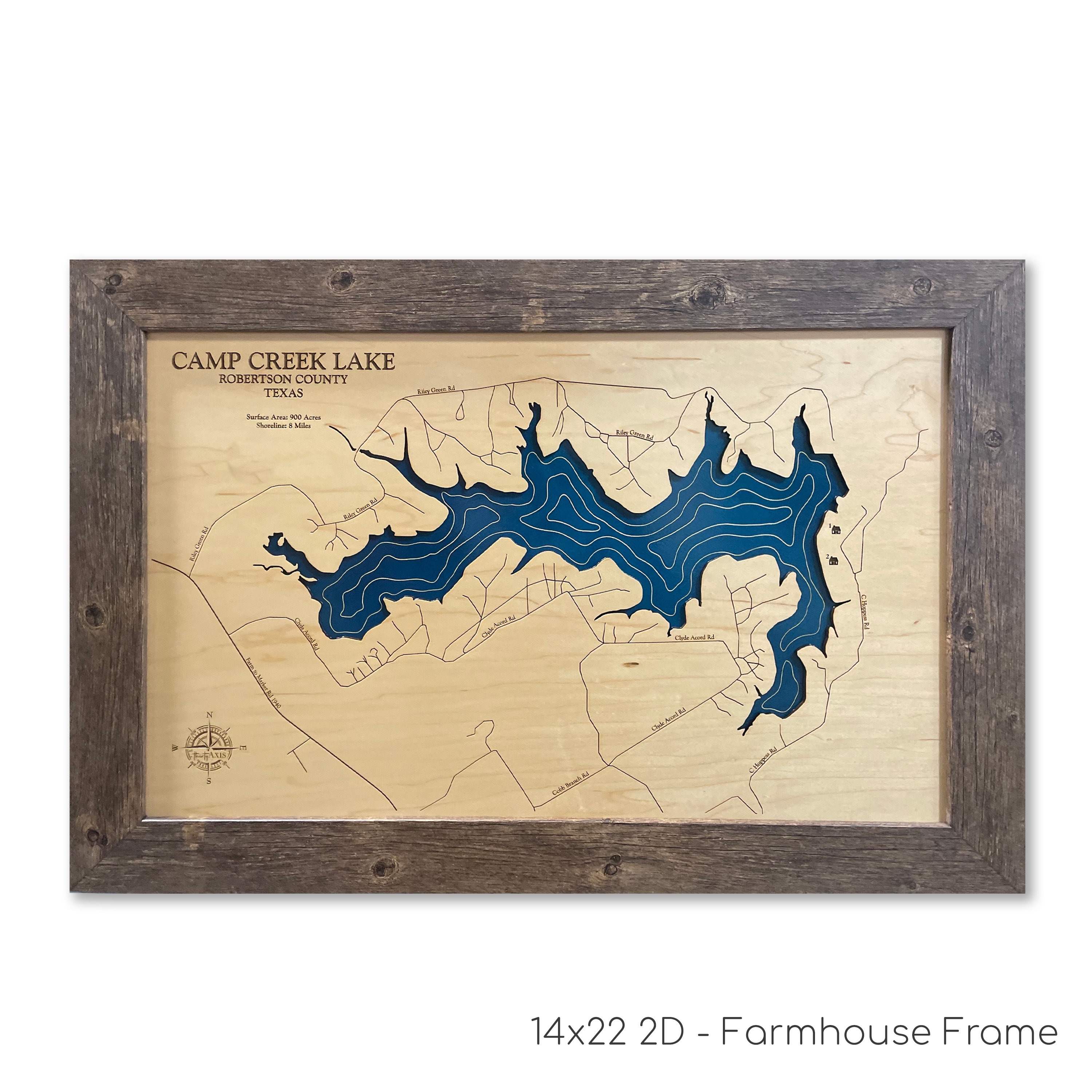 Camp Creek Lake Lake Map 3D Lake Map 3D Wood Map Custom - Etsy
