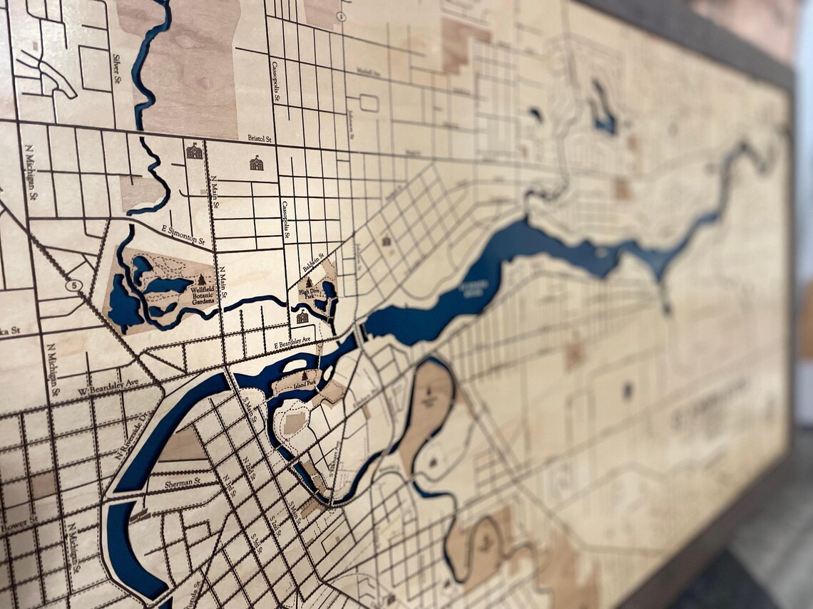 Upper St. Joe River Map, Custom Wood Map, 3D Wall Art, Contour Map Lake ...