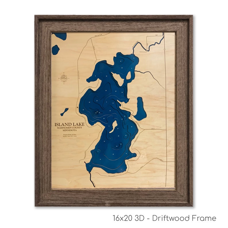 Island Lake Map Island Lake Wood Lake Map Wood Lake Sign - Etsy