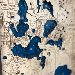 Harris Chain Map, Lake Apopka Map, Lake Eustis Map, Lake Harris, 3D ...