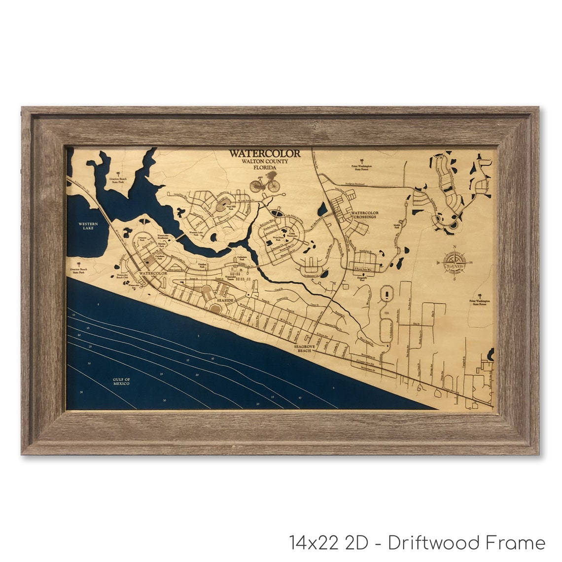 Watercolor Florida Map Custom Wood Map Florida Art - Etsy