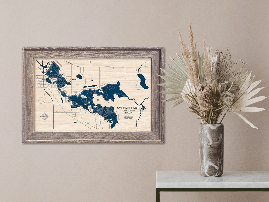 Sylvan Lake, 3D Lake Map, Wood Lake Map, Custom Lake Map, Custom Lake ...