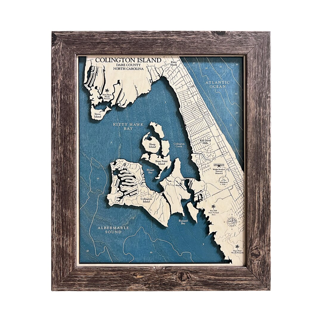 Colington Island Map, North Carolina Map, Beach House Decor, Beach ...