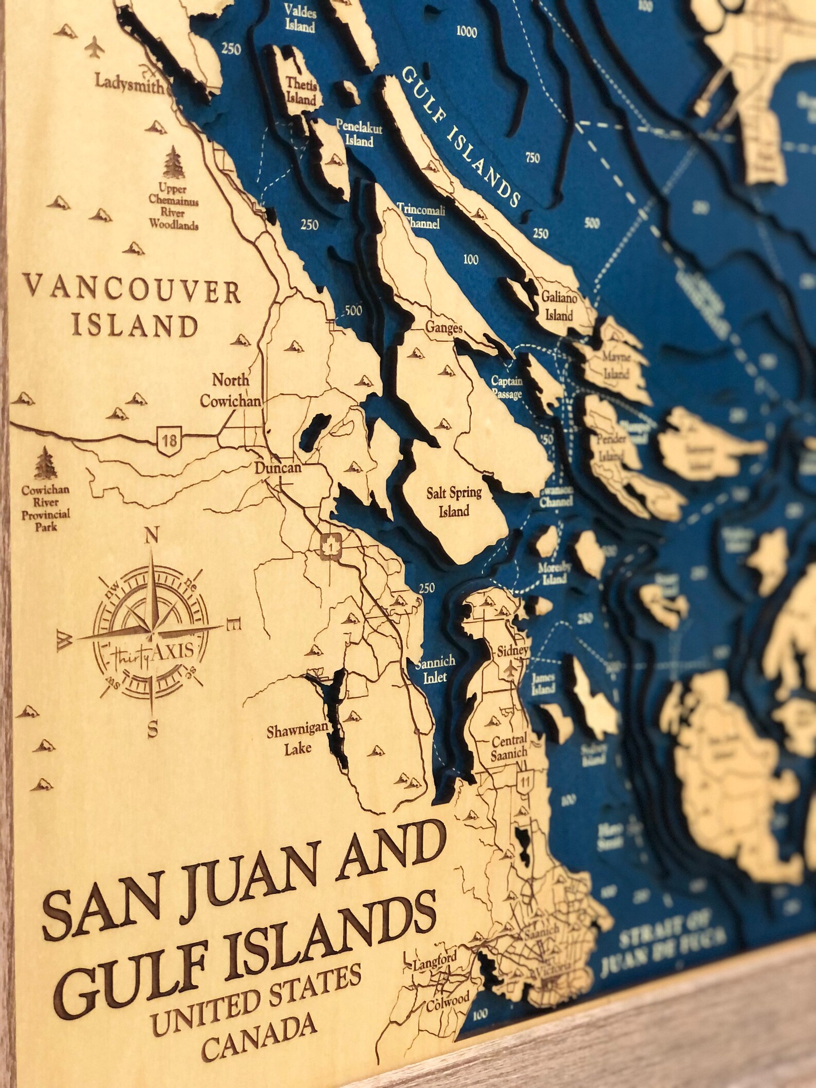 Currituck Sound Map NC Map Custom Wood Map Wood Sign Beach - Etsy