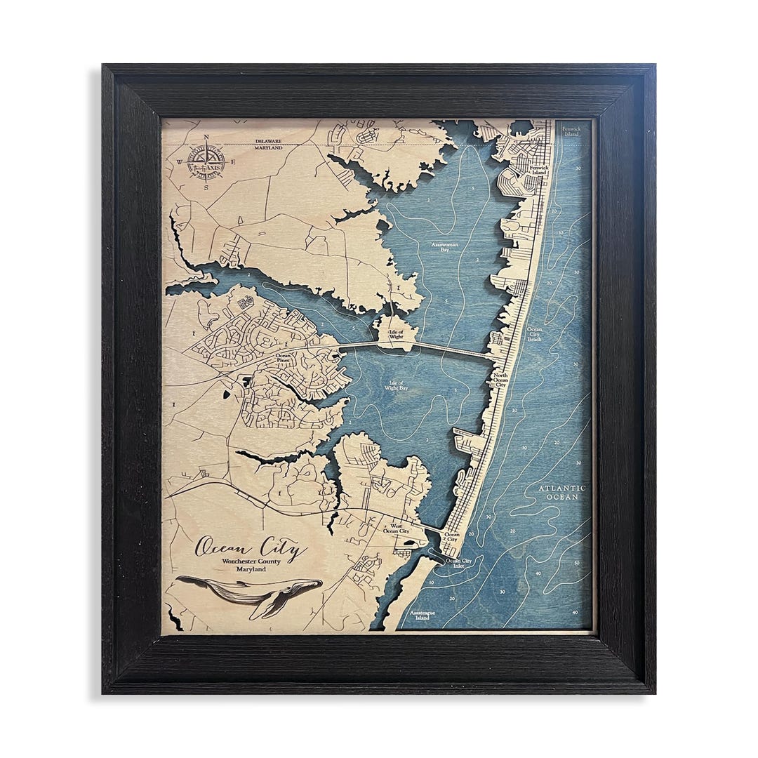 Ocean City Map, Wight Bay Map, Assawoman Bay Map, East Coast Map ...